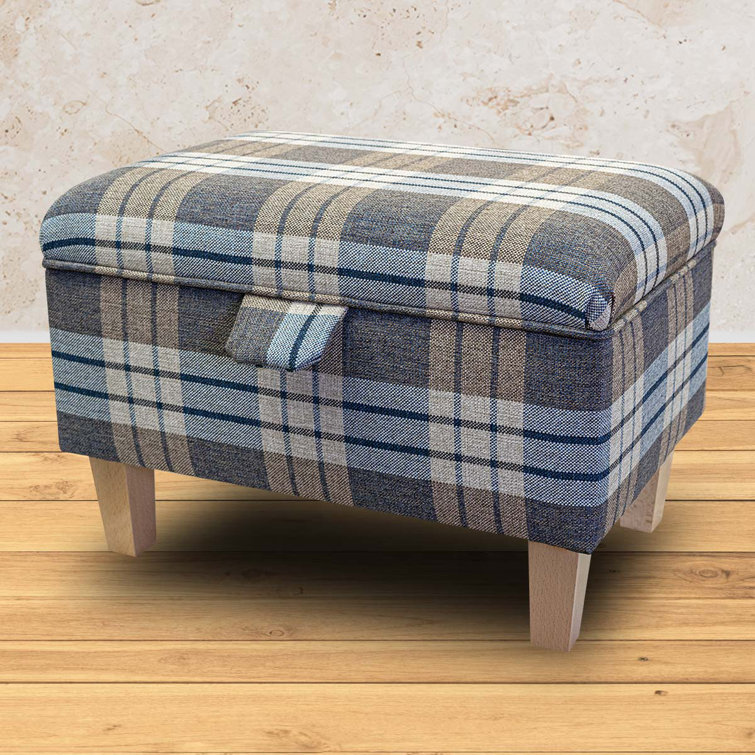 Beaumont 50.8cm Wide Rectangle Plaid Footstool Ottoman with Storage Wayfair